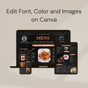 Restaurant Menu Template: Editable Canva Design (A4) - Etsy