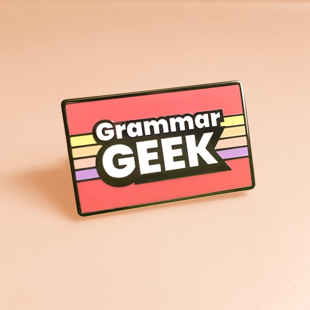 Grammar Geek Enamel Pin | Retro Style Writing Gift | Teacher & Editor ...