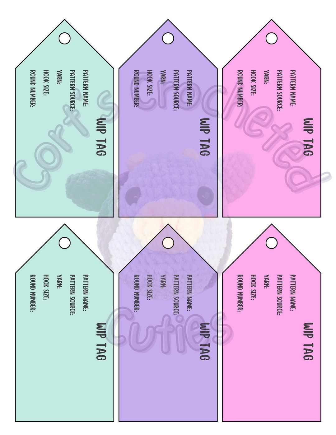 Work in Progress Tag for Crochet Projects. WIP Tag. Digital File Only ...