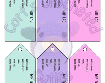 Printable Work in Progress Cards, WIP Hang Tag for Handmade Crochet ...