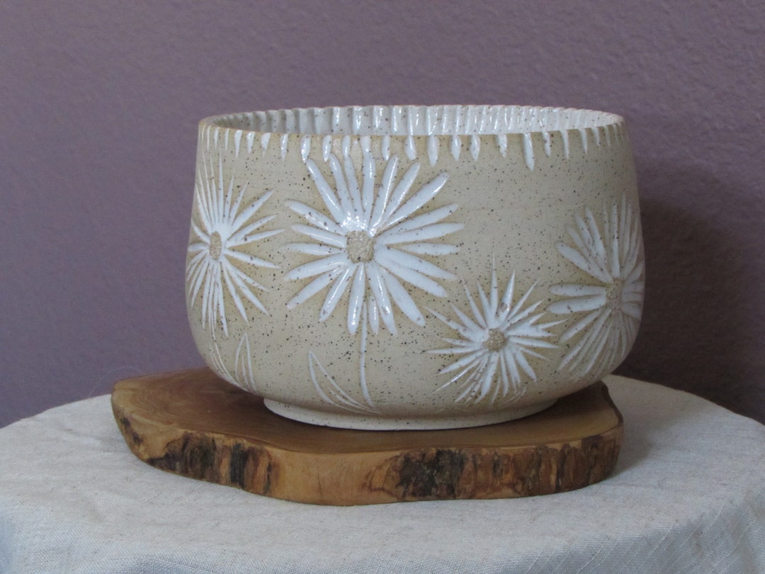 Handmade Ceramic Daisy Planter - Etsy