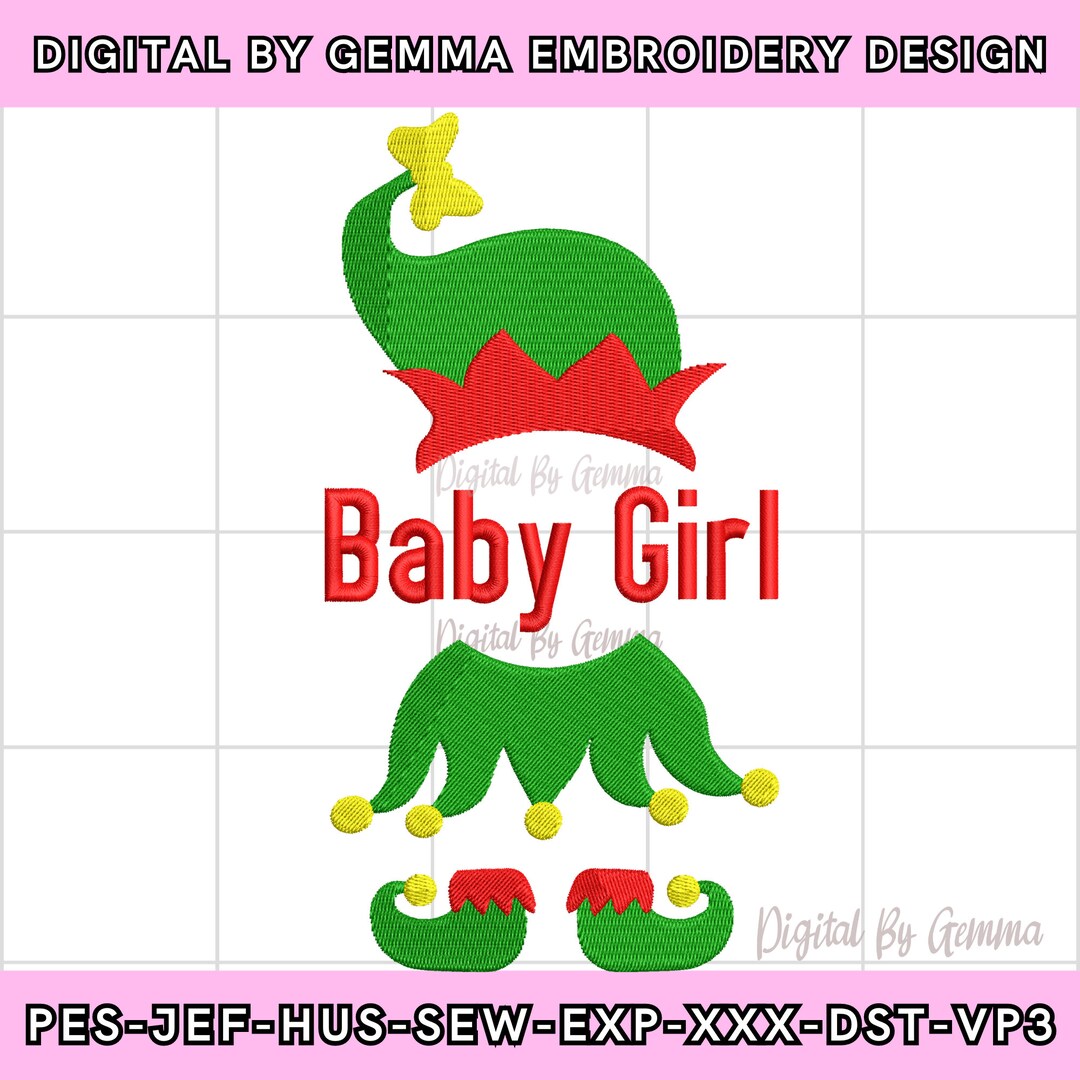 Disfraz De Cuerpo De Elfo Para Niña - Diseño De Bordado Navideño De 3 ...