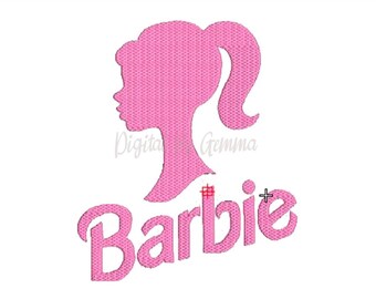 3 Sizes Barbie Machine Embroidery Designs, Barbie Silhouette Embroidery ...