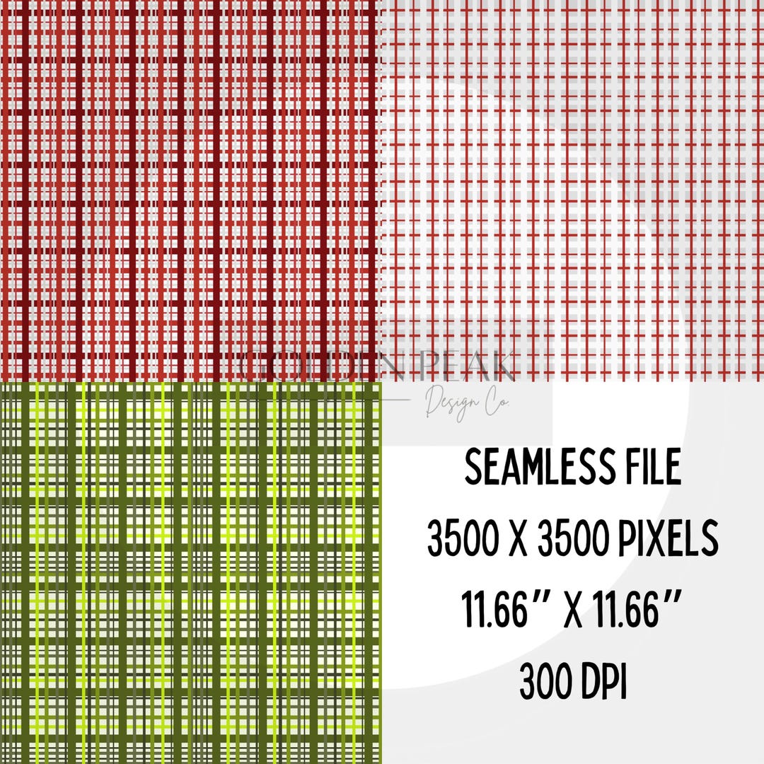 Christmas Plaid Seamless Pattern Bundle, Holiday Digital Paper Pack ...