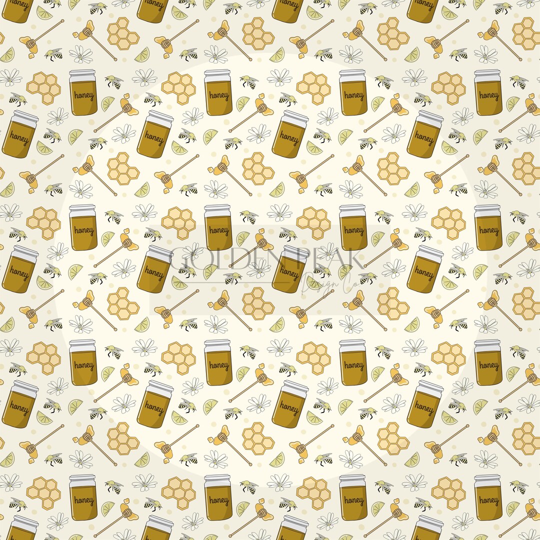 Honey Bee Seamless Pattern, Digital Paper, Seamless Download, Repeating ...