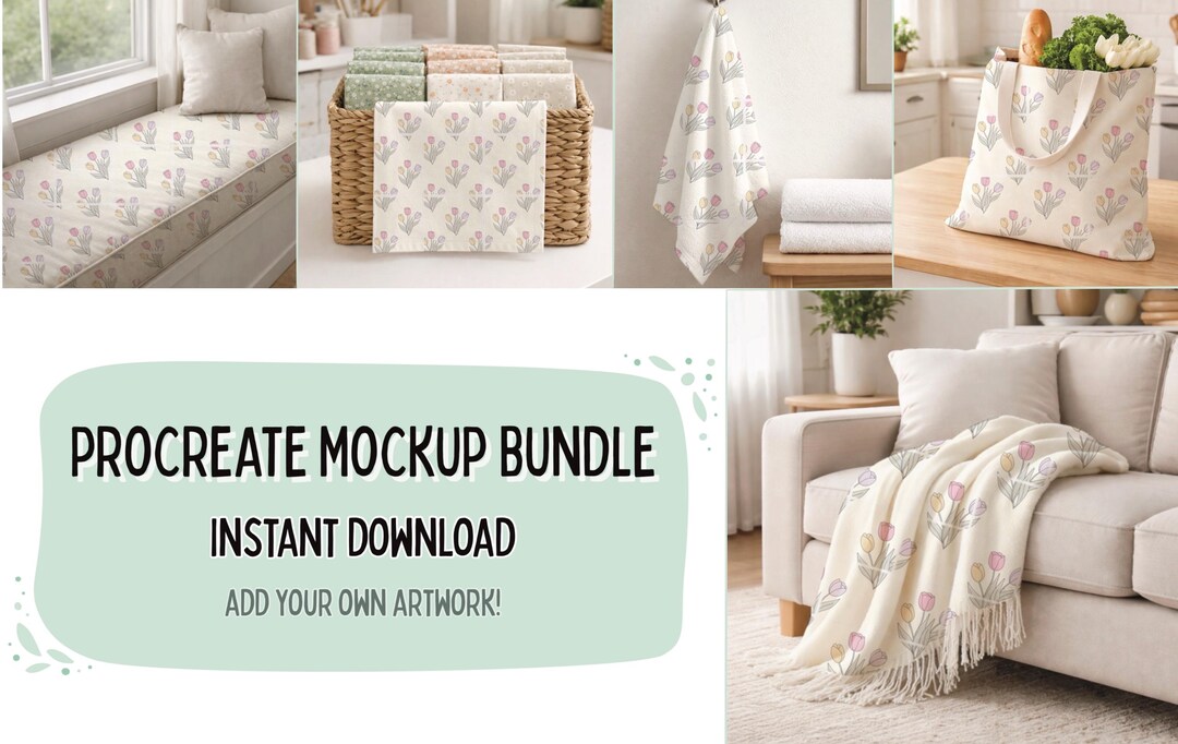 Everyday Seamless Pattern Mockups, Cozy Lifestyle Mockup Bundle ...