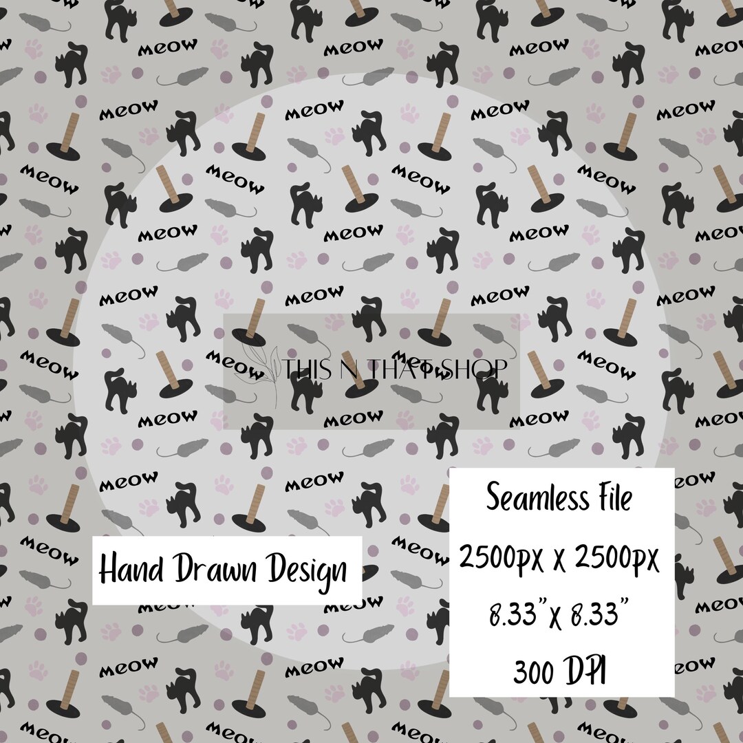 Cat Themed Seamless File, Seamless File, Cats, Cat Theme, Meow, Animals ...