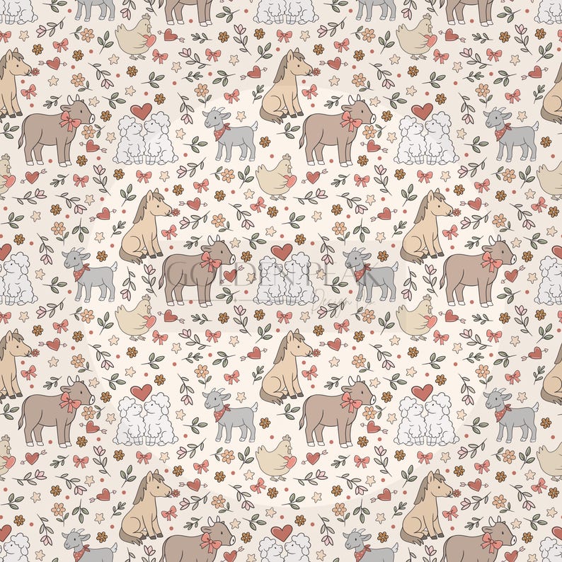 7 Seamless Animal Patterns, Digital File Bundle for Creatives ...