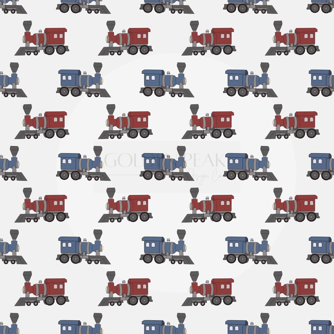 Train Seamless Pattern, Cute Train Digital Paper, Kids Transportation ...