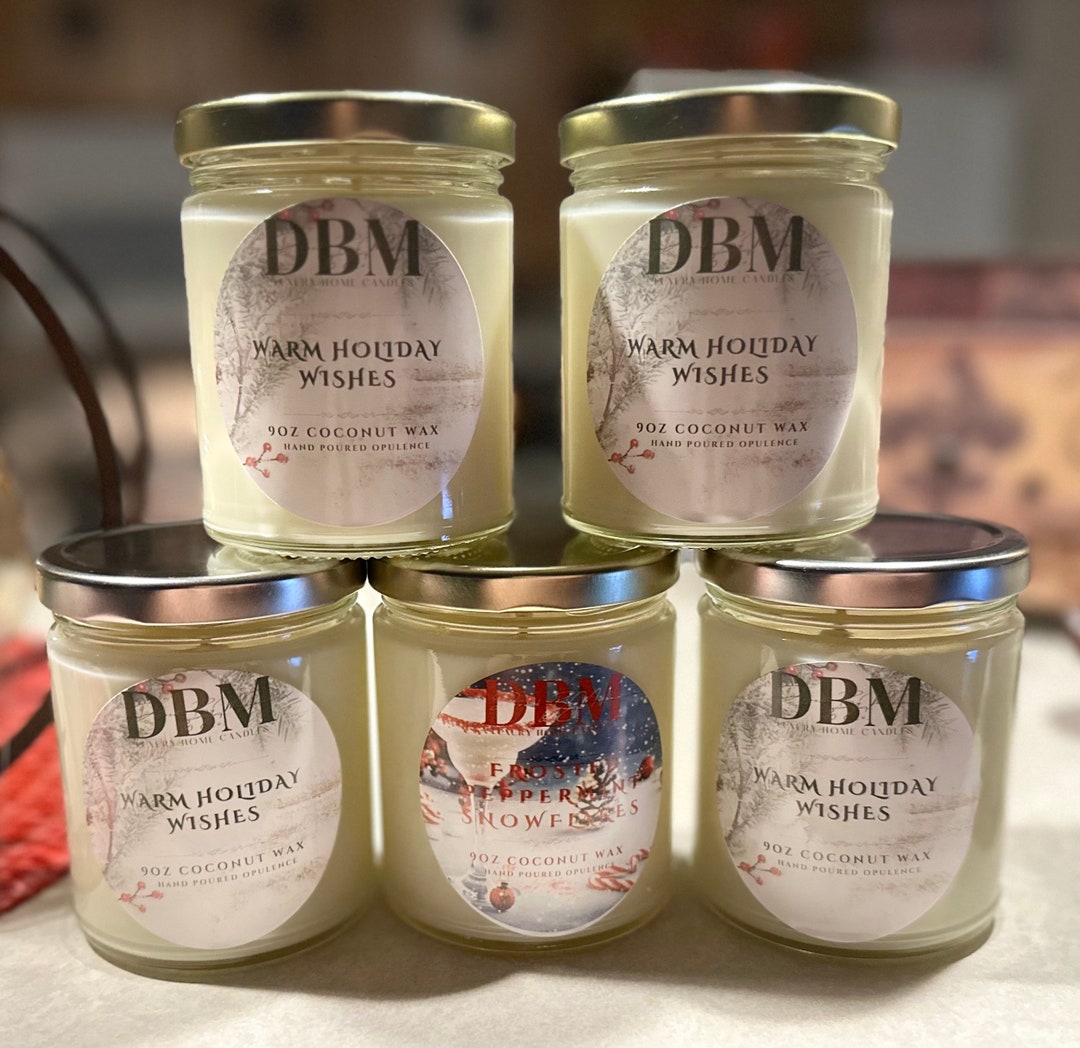 Warm Holiday Wishes 9 OZ Coconut Wax Candle Handmade All-natural Eco ...