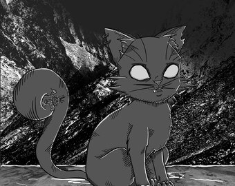 Printable Pastel Goth Coloring Pages / Demon Cat / Scary Cute Teddy ...