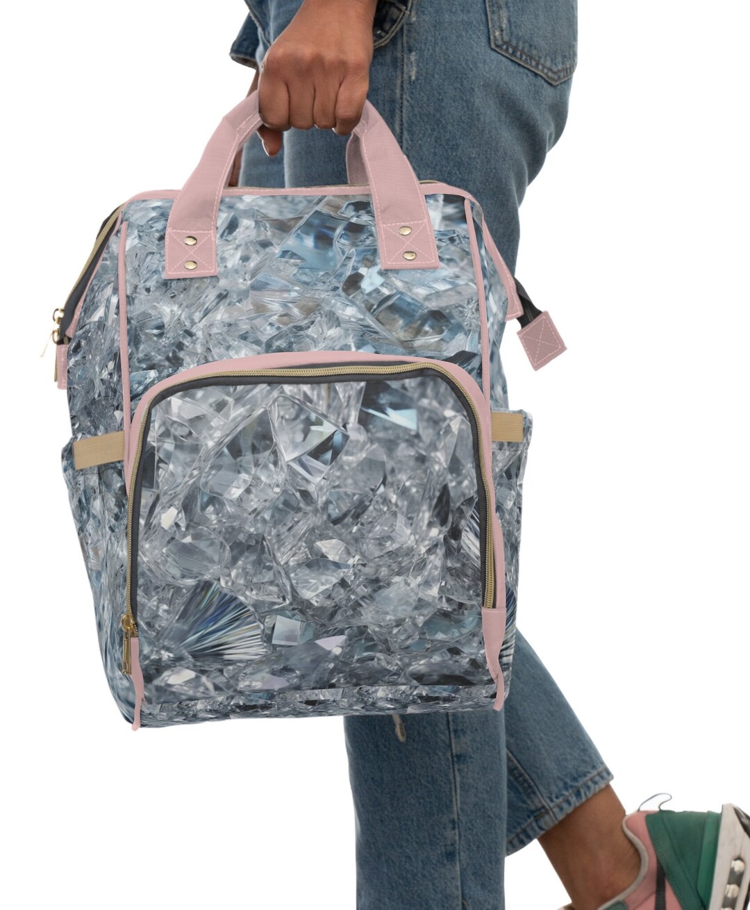 Crystal and Pink Multifunctional Diaper Backpack - Etsy