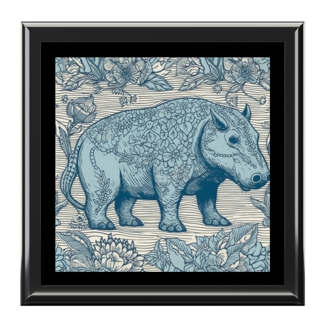 Blue Faience Hippo, Hippo, Hippopotamus, Hippo Box, Keepsake Box ...