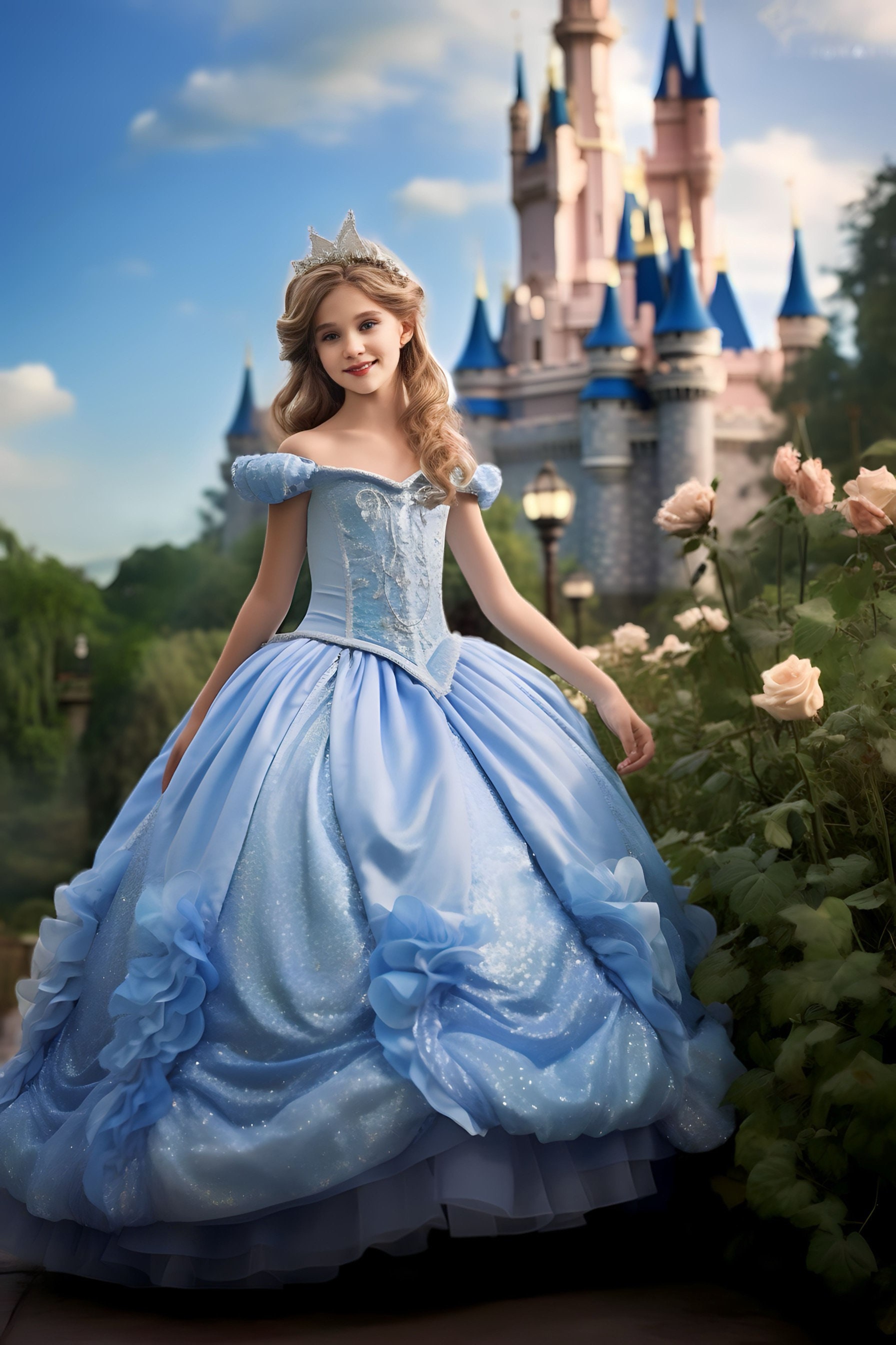 Digital Princess Portrait, Princess Gift, Personalized Princess ...