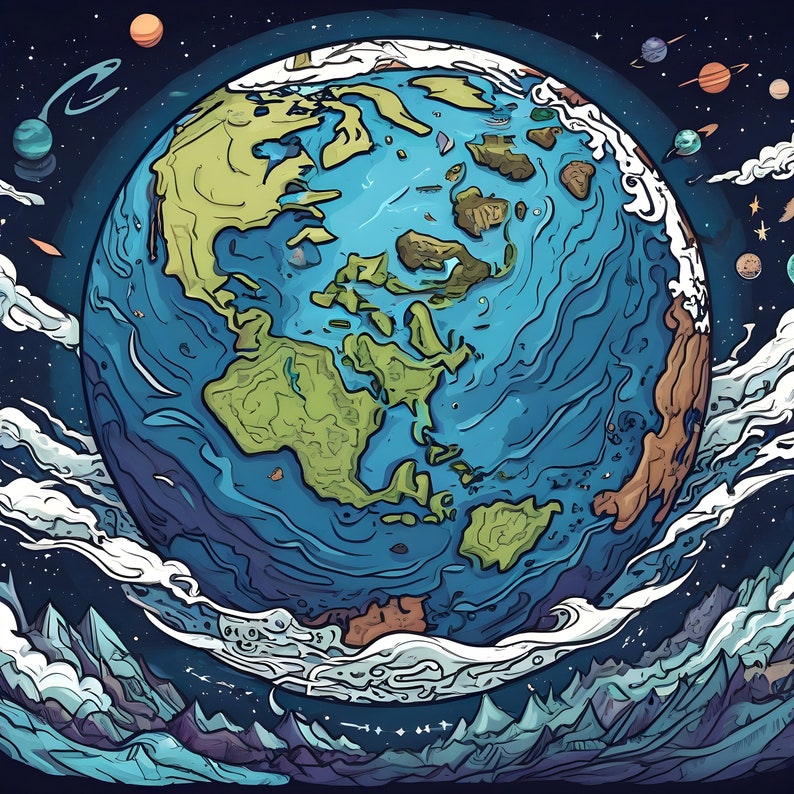 Planet Earth Digital Poster - Etsy