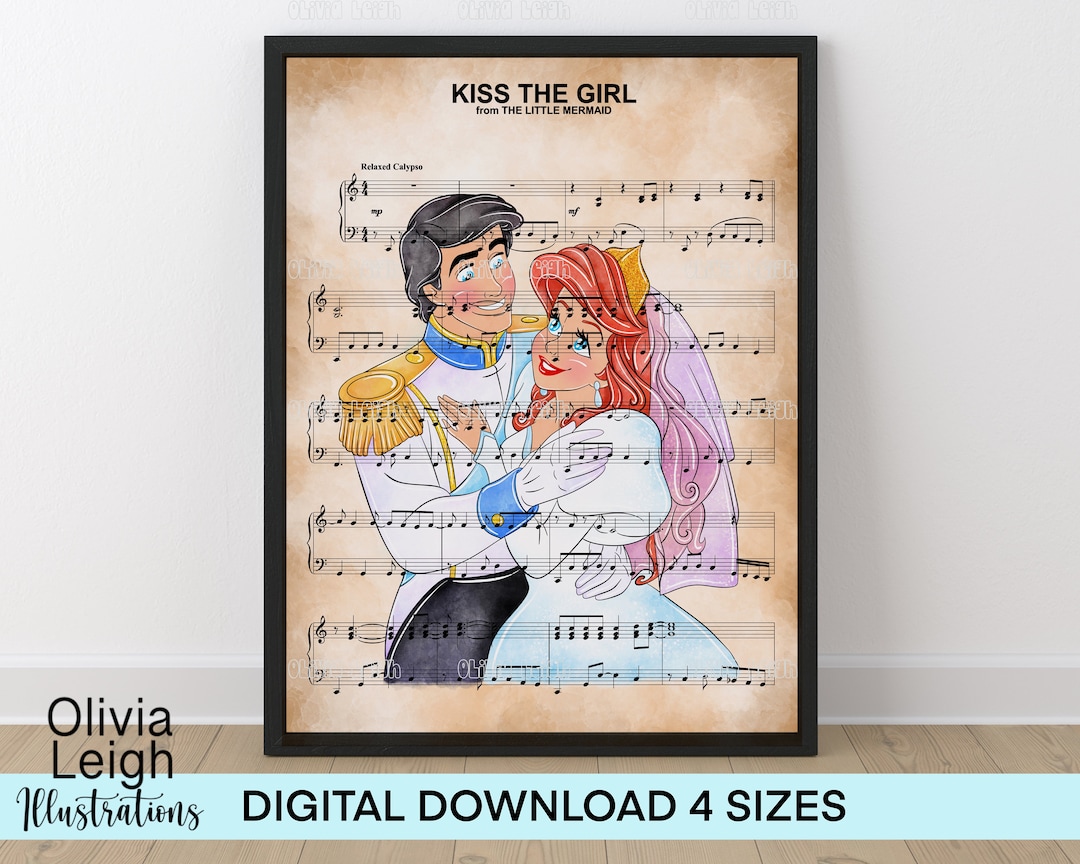 Princess Ariel the Little Mermaid Sheet Music Printable Wall Art ...