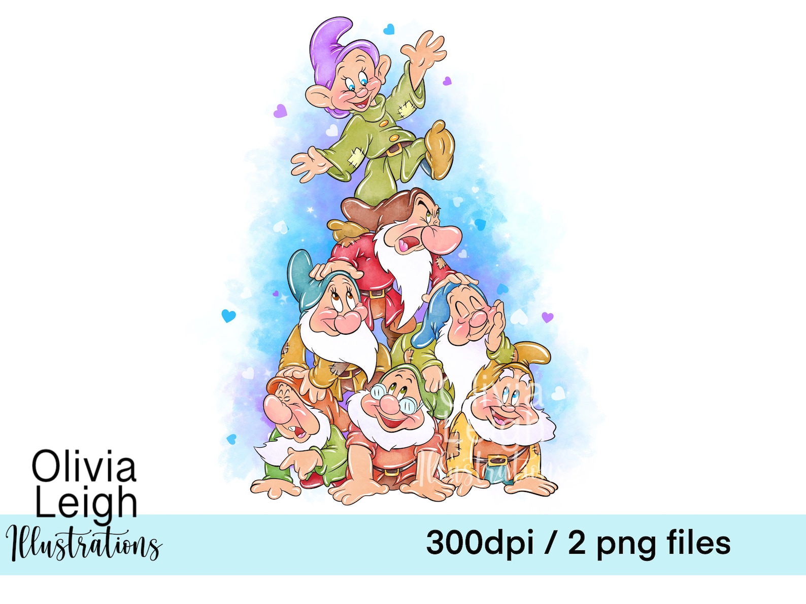 Seven Dwarfs Princess Snow White Clipart Sublimation Shirt Design PNG ...