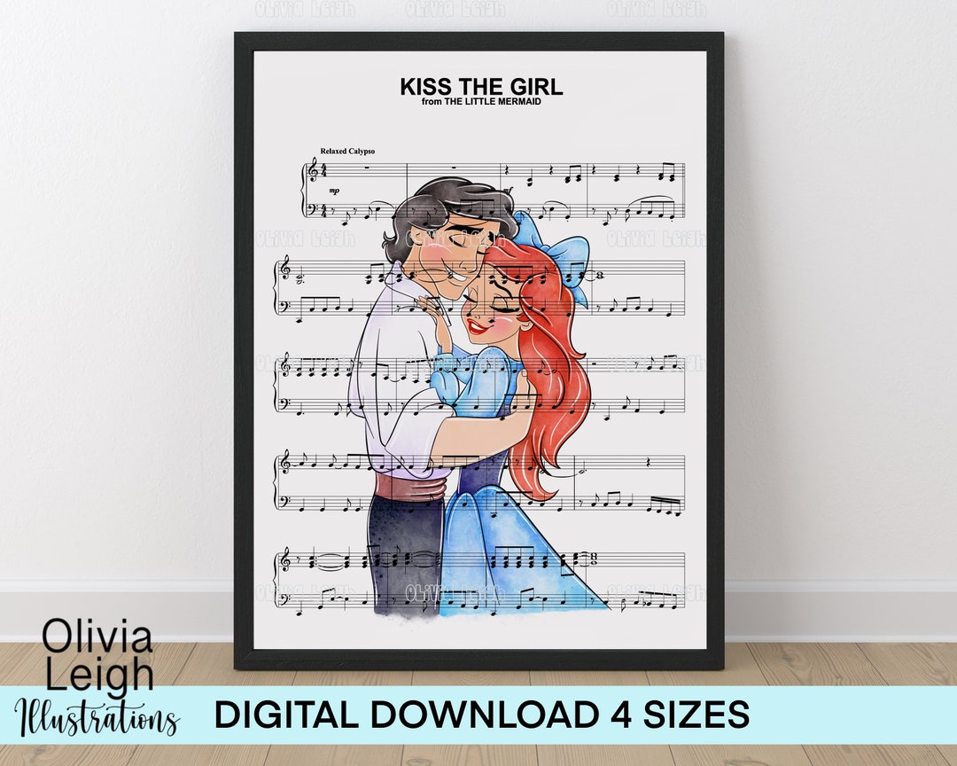Princess Ariel the Little Mermaid Sheet Music Printable Wall Art ...