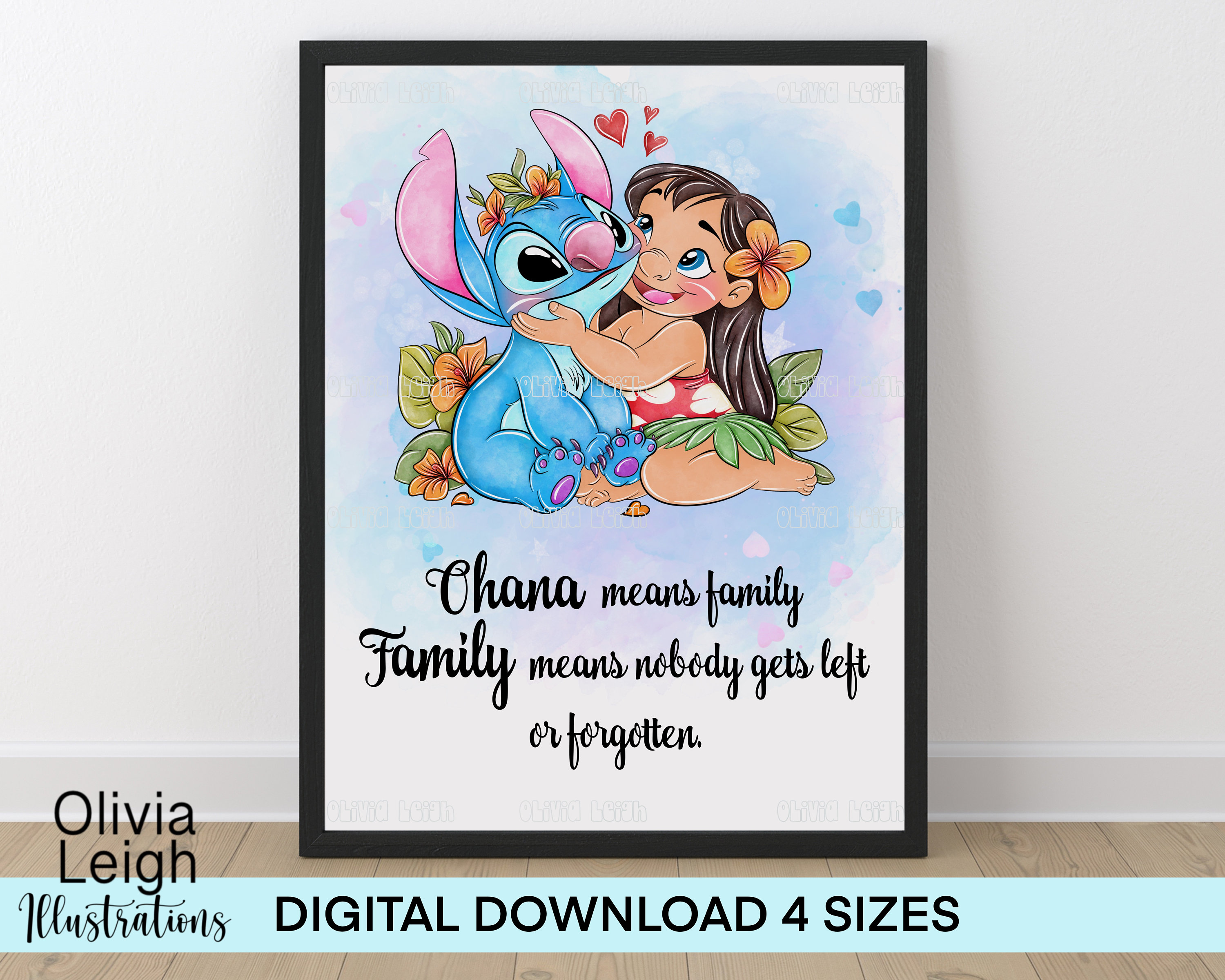 Lilo and Stitch Cute Quote Printable Wall Art, Childrens Prints ...