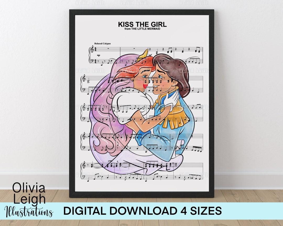 Princess Ariel the Little Mermaid Sheet Music Printable Wall Art ...
