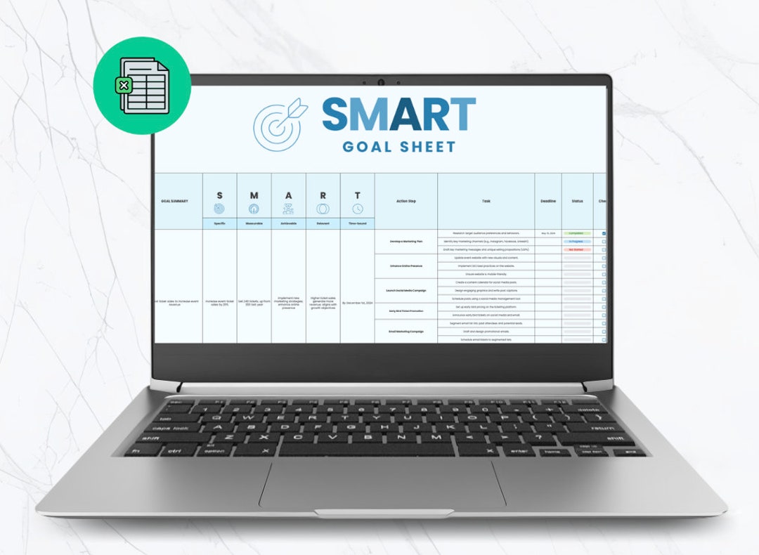 Smart Goals Tracker: Google Sheets | Excel Template for Effective ...