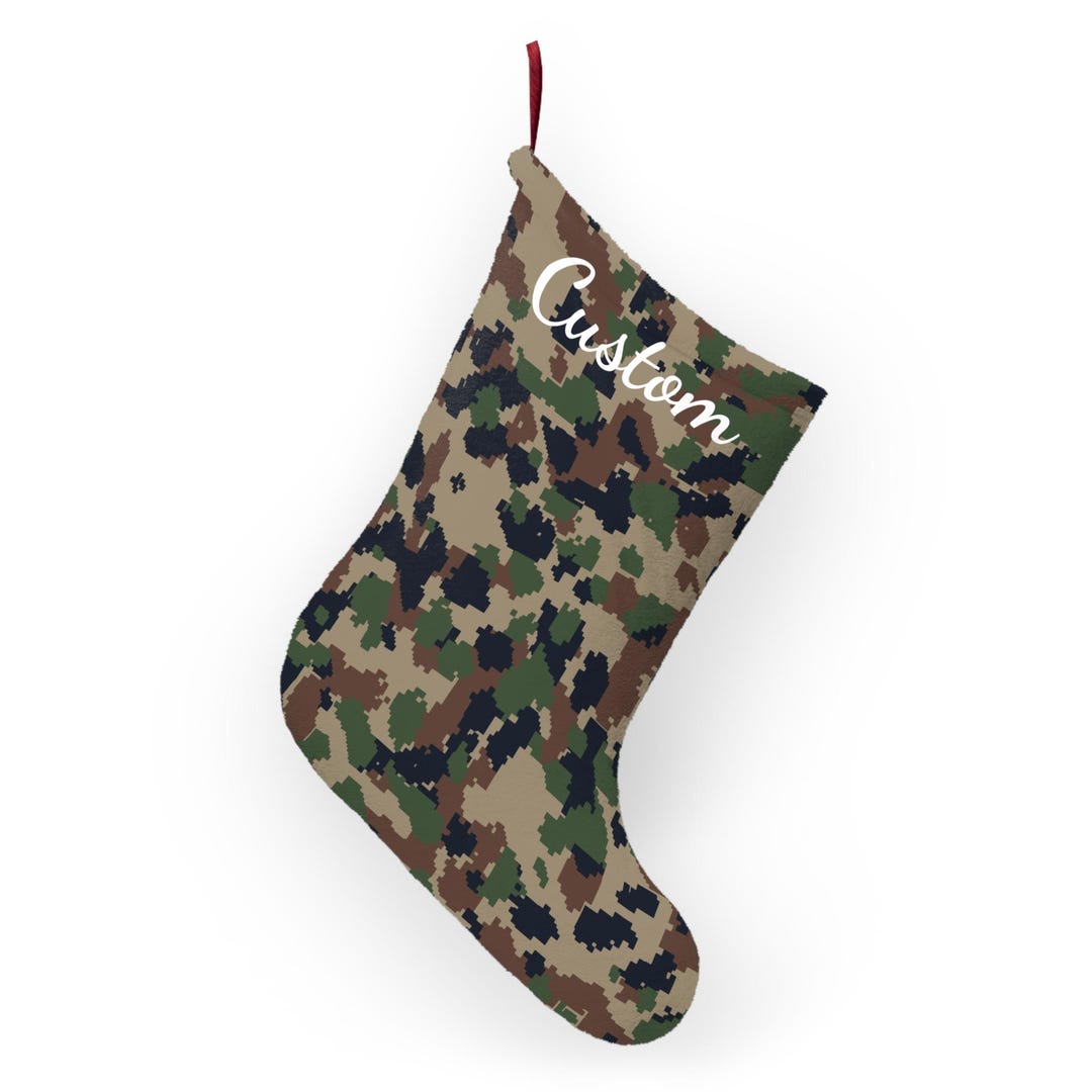 Personalized Camo Christmas Stocking: Soft Fleece, Hunter Gift - Etsy