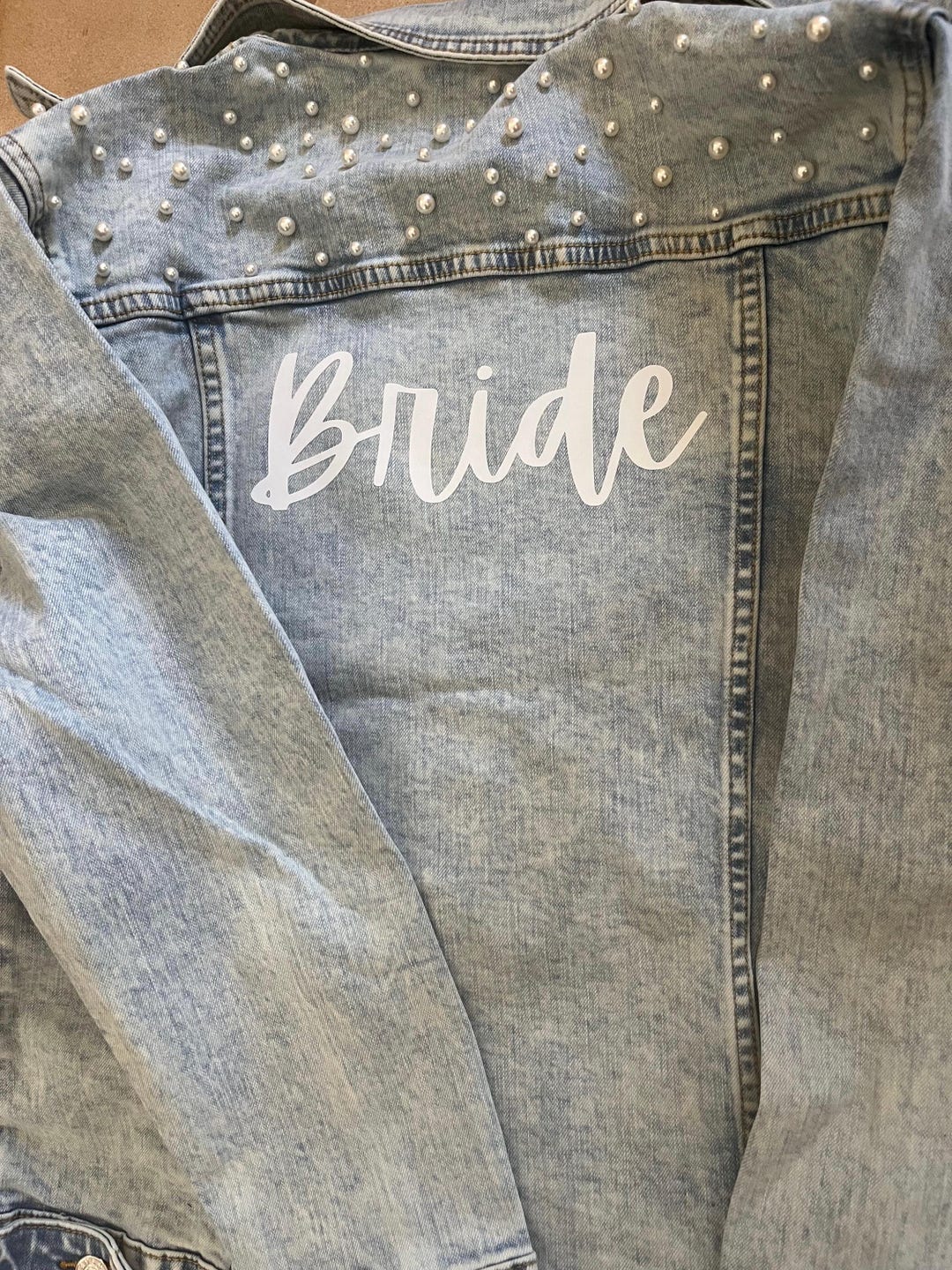 Custom Bridal Denim Jacket Personalized Mrs Jean Wedding Gift Bride ...