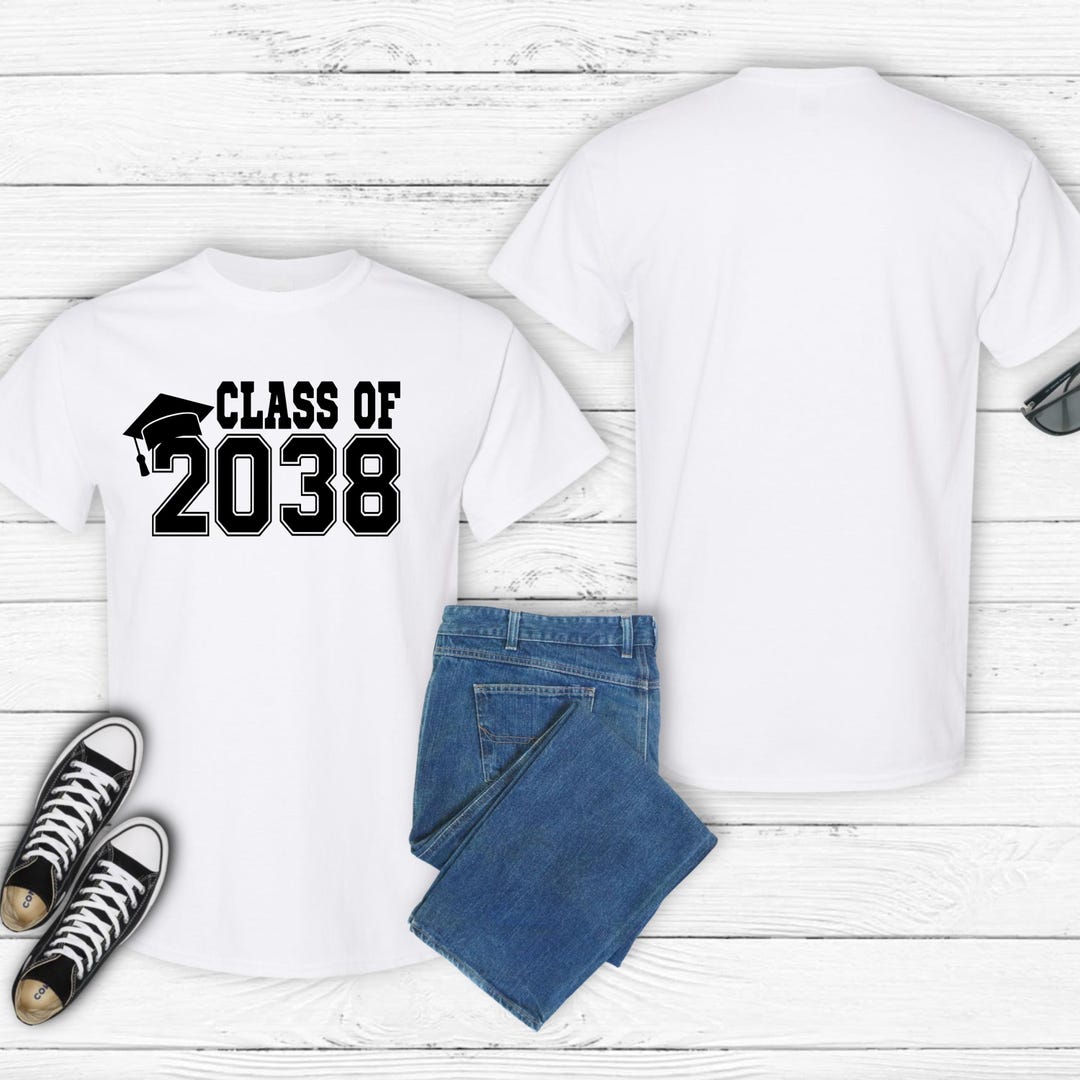 Class of 2038 Personalized Graduation Shirt Custom Kids School Tee ...