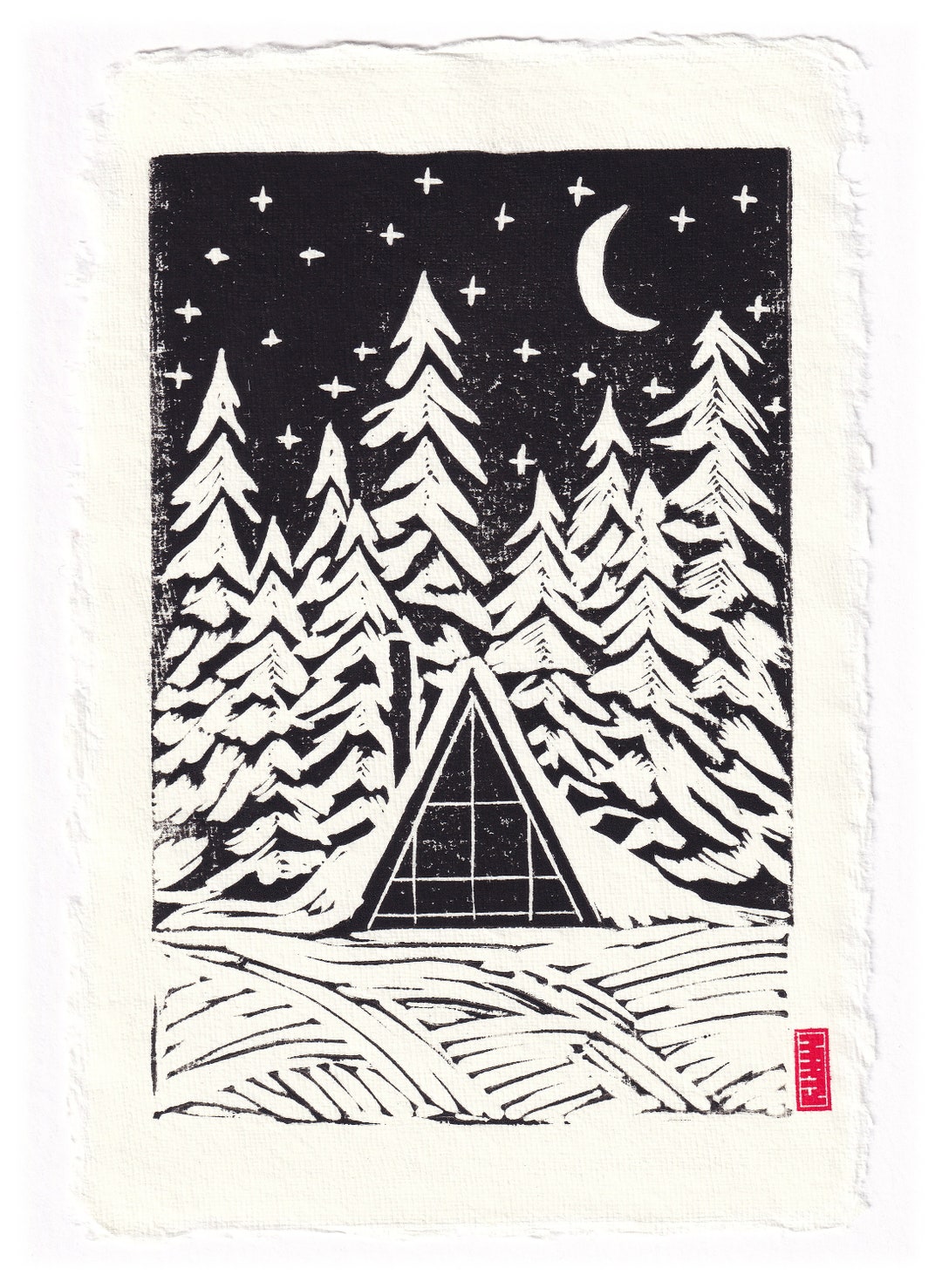 A-frame Cabin Print - Etsy