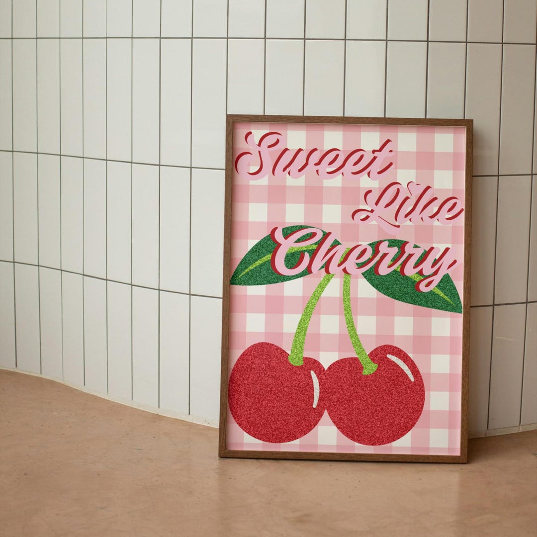 Cherry Poster, Retro Cherry Poster, Aesthetic Cherry Poster, Aesthetic ...