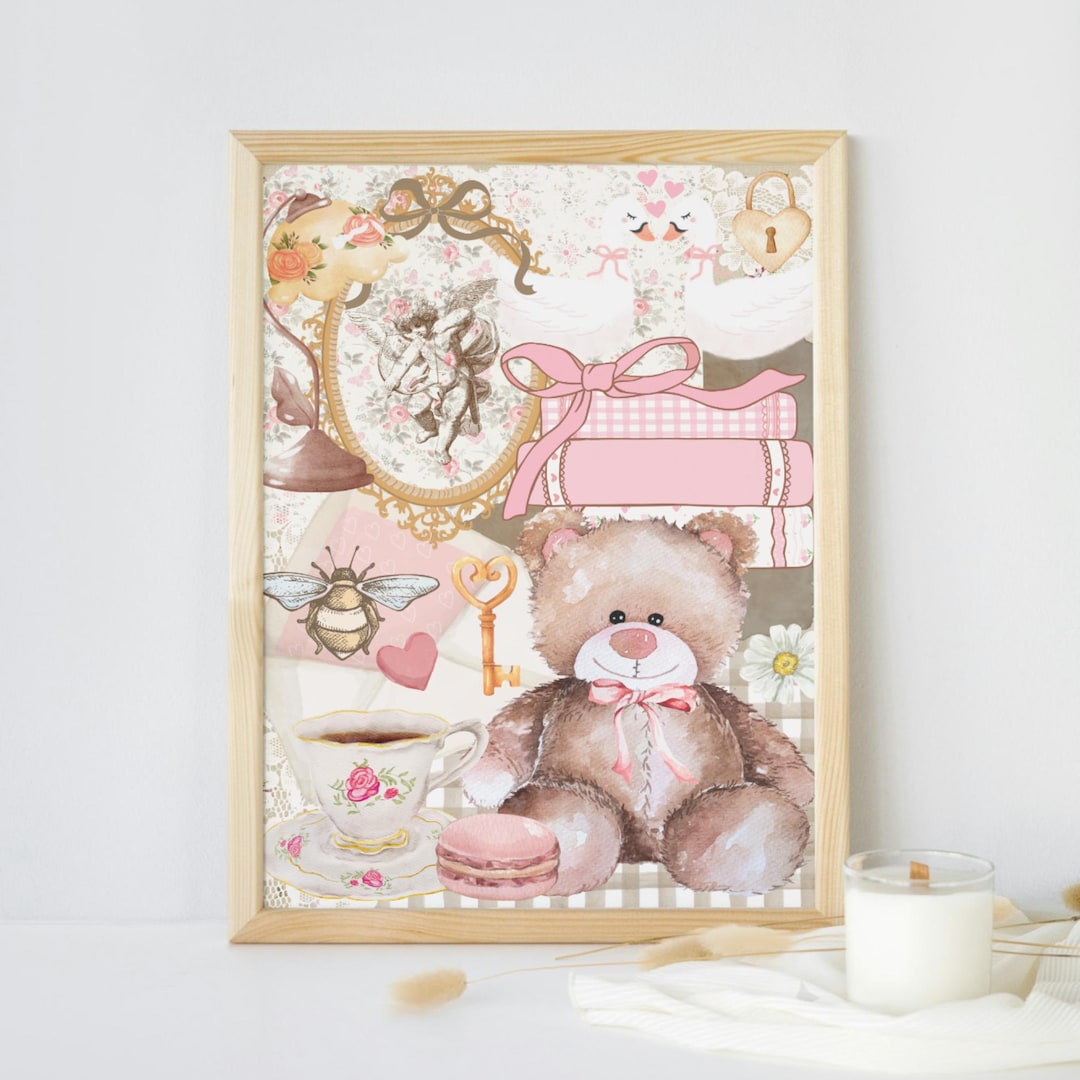 Coquette Poster, Aesthetic Coquette Poster, Teddy Bear Poster ...