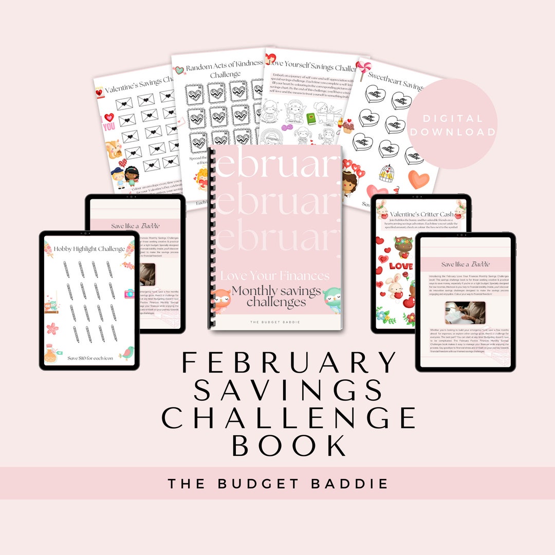 February Savings Challenge Book, Valentines Savings, Love Savings ...
