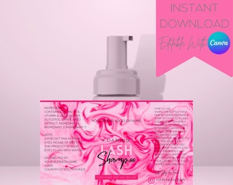 DIY Lash Shampoo Template, Lash Bath Label, Eyelash Cleanser Sticker ...