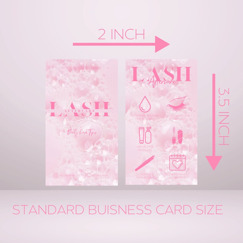 DIY Lash Aftercare Cards Template, Canva Editable Lash Cards, Digital ...