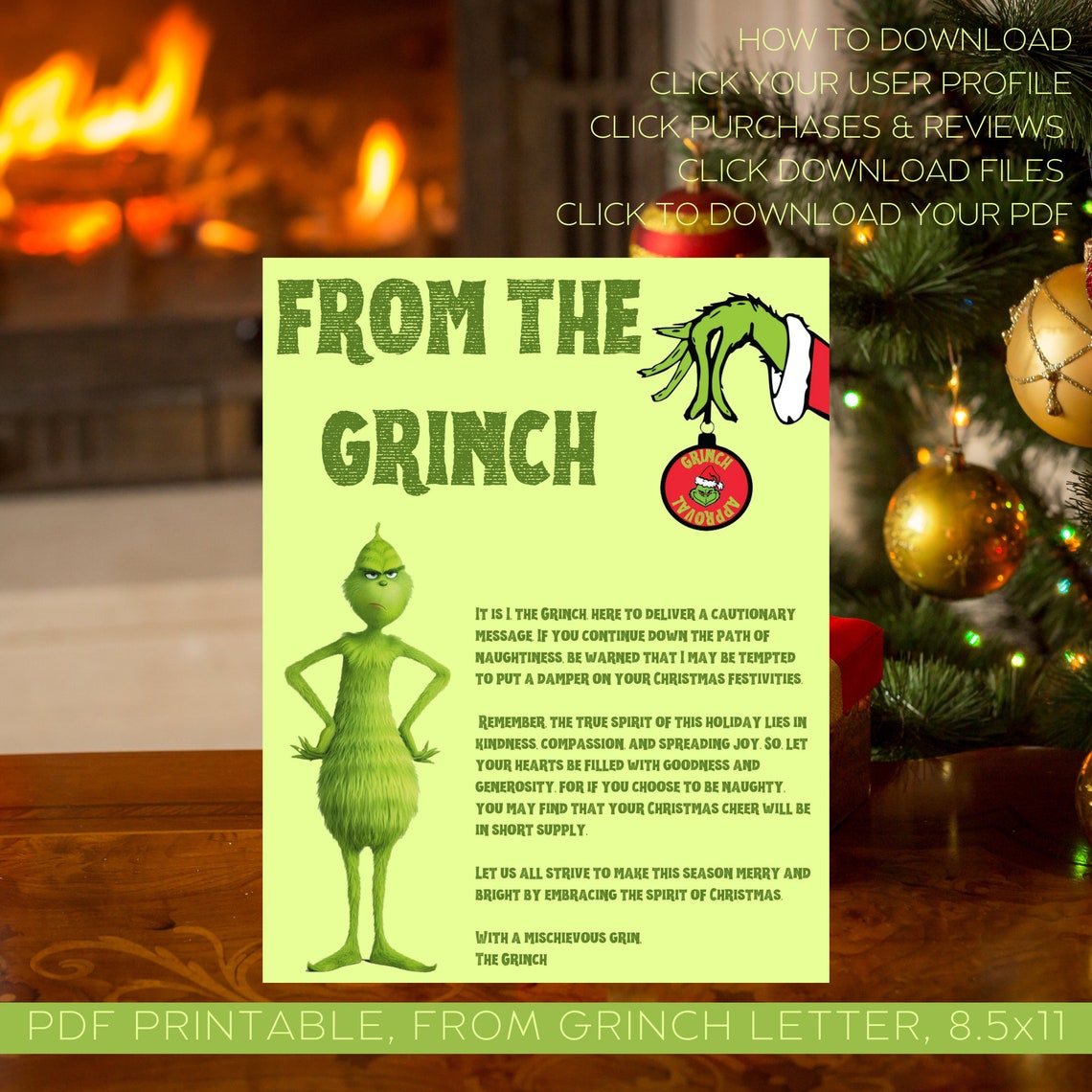 From Grinch Printout, Pdf Printable, Grinch Letter for Kids, 8.5x11 - Etsy