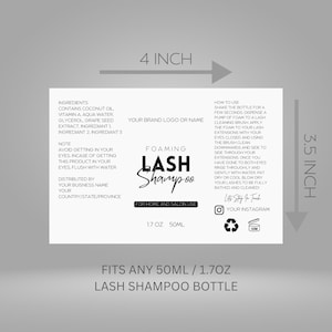 DIY Lash Shampoo Template, Lash Bath Label, Eyelash Cleanser Sticker ...