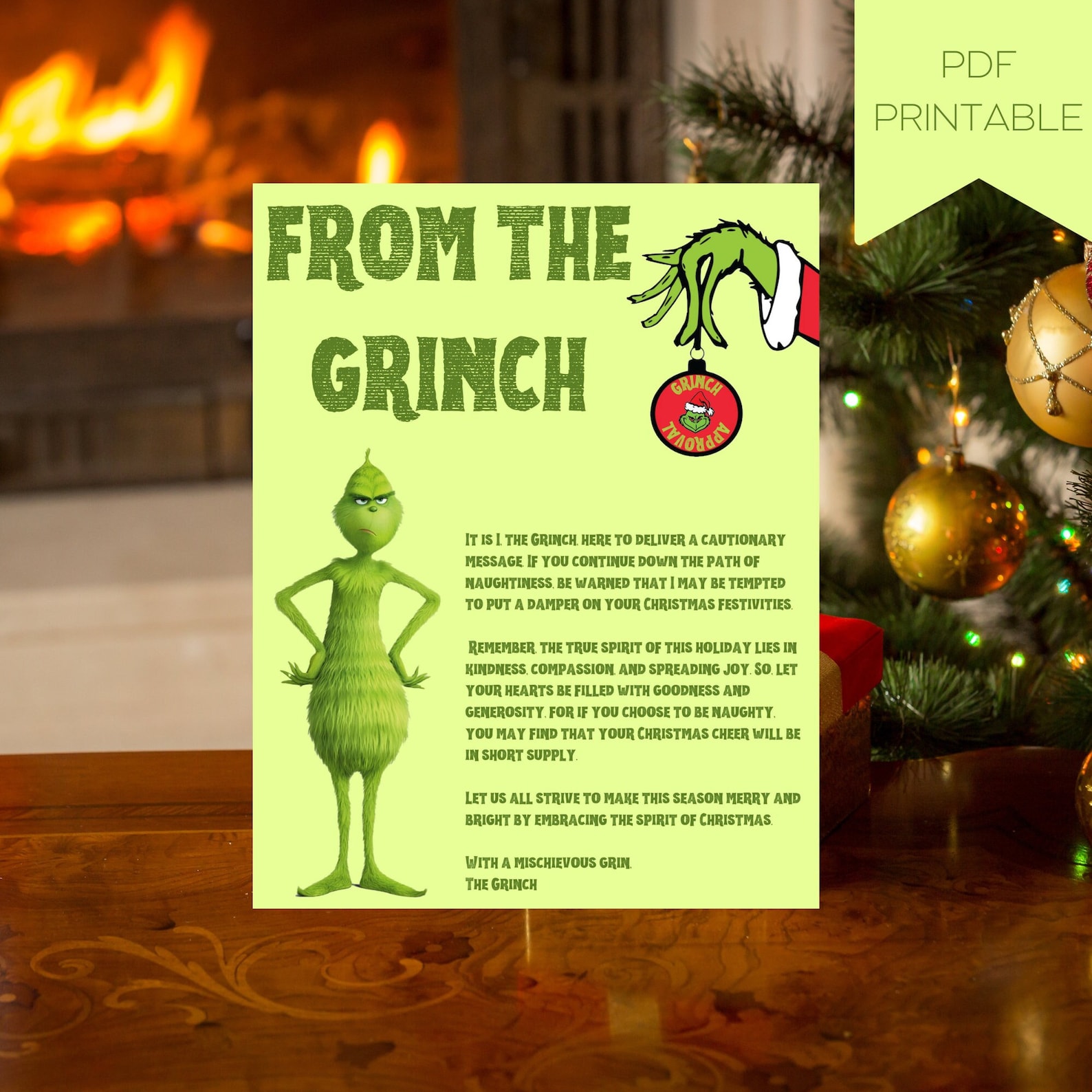 From Grinch Printout, Pdf Printable, Grinch Letter for Kids, 8.5x11 - Etsy