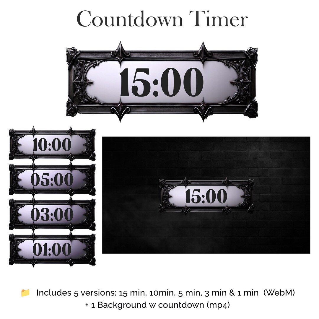 Dark Fantasy Stream Timer Countdown: Gothic Twitch, Kick, Youtube - Etsy