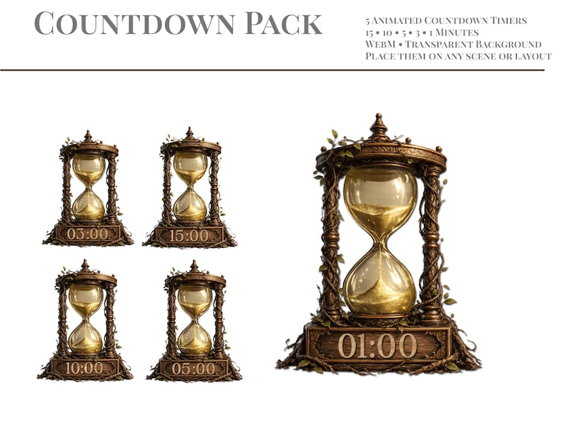 Stream Countdown Timer | Hourglass Twitch Overlay | Cozy Starting Soon ...