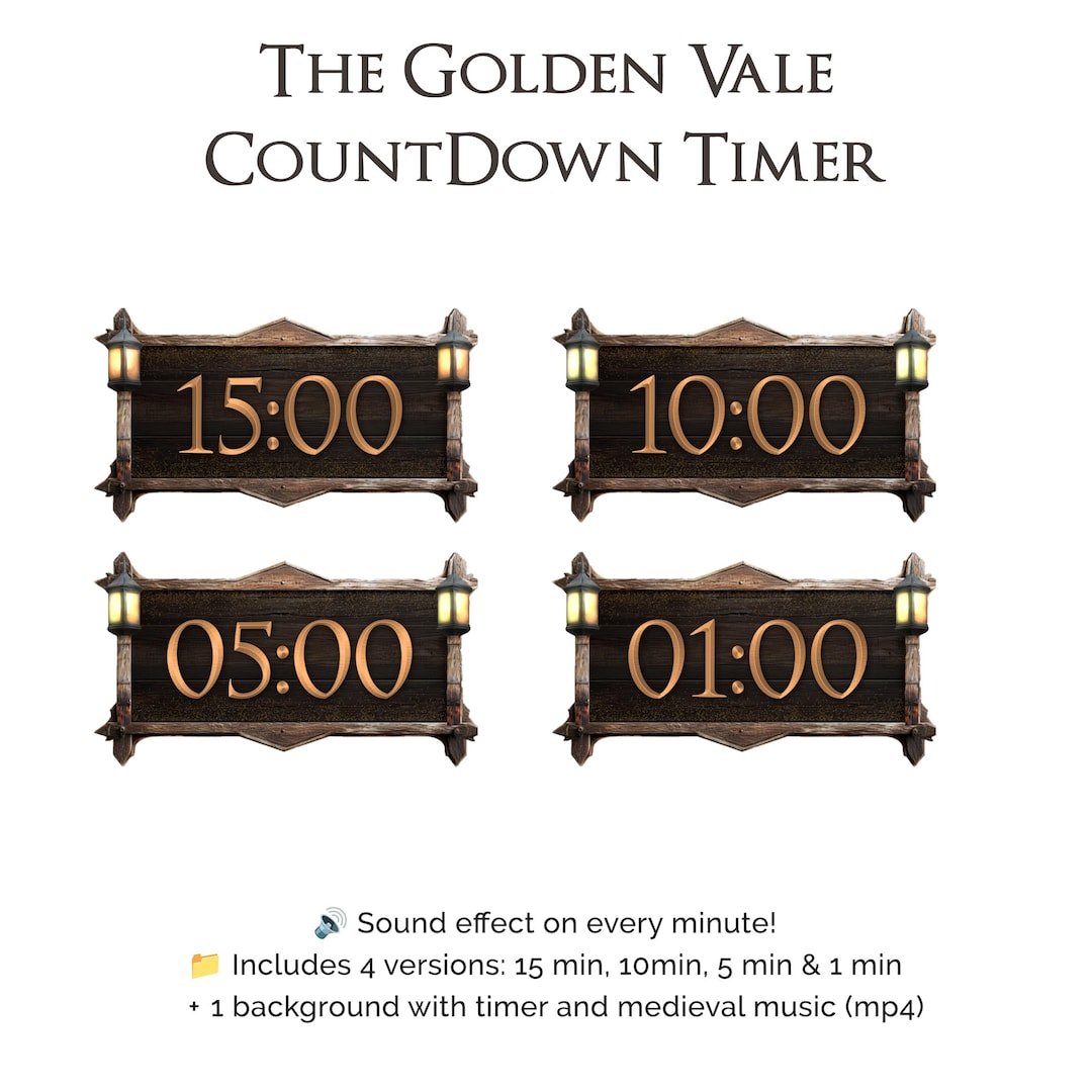 Stream Countdown Timer | Wood Viking Medieval Overlay Stream Timer | 15 ...