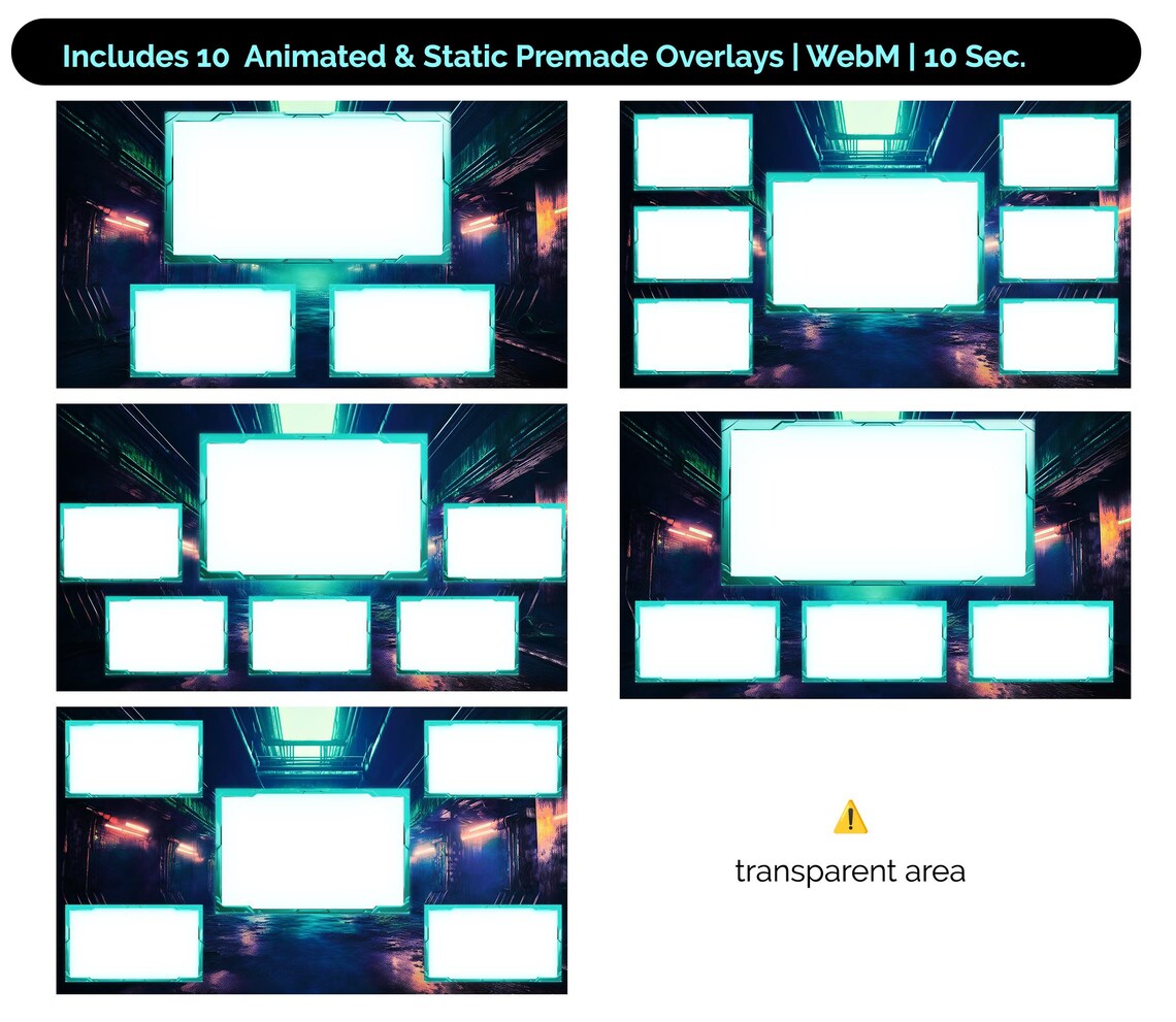 Cyperpunk Twitch Overlays Package for Livestream Dnd, RPG, Neon ...