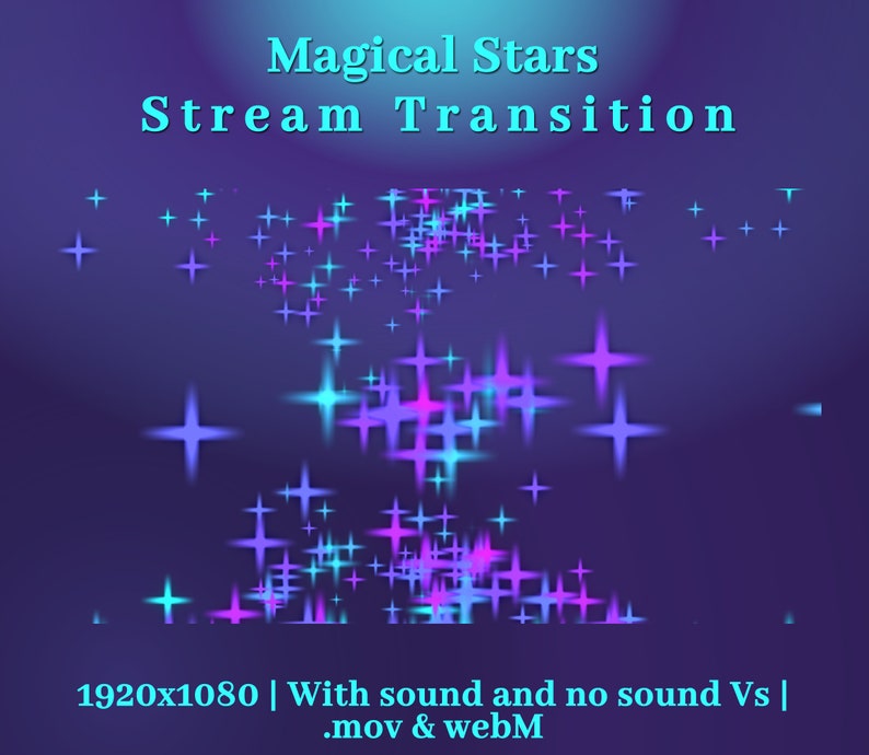 Magic Stars Purple Transition, OBS Stinger, Animated Stream Transition ...