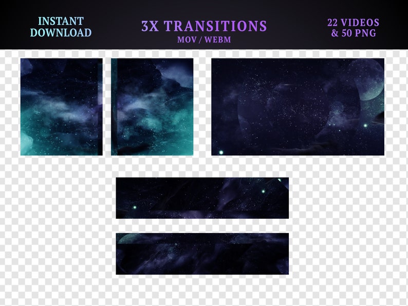 Cosmos Stream Package, Twitch Pack, Vtuber, Overlays Screens for ...