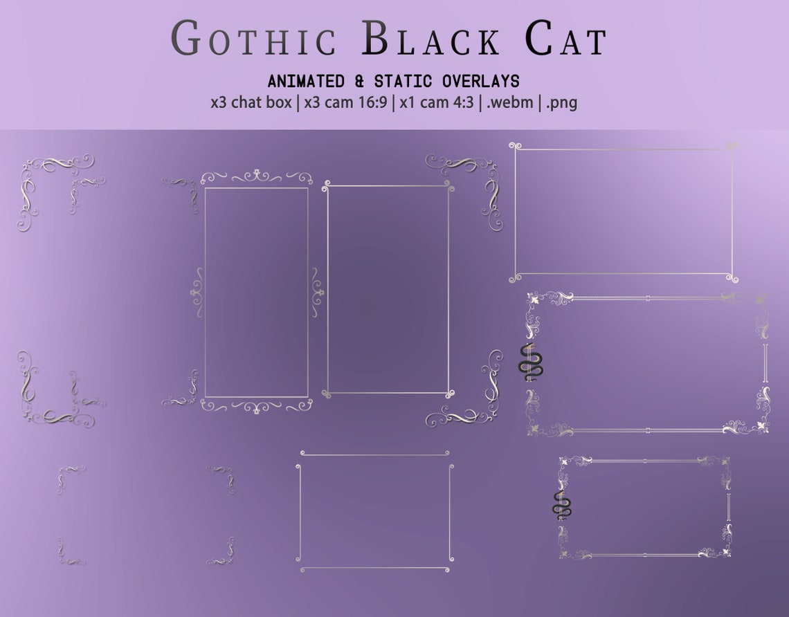 Gothic Animated Stream Screen Overlays, Twitch Pack, Vtuber, Overlays ...