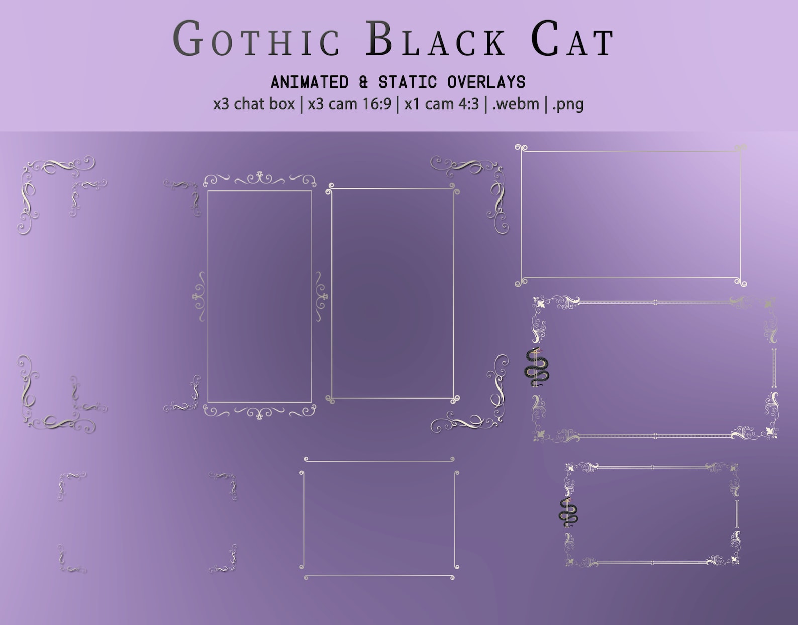 Gothic Animated Stream Screen Overlays, Twitch Pack, Vtuber, Overlays ...