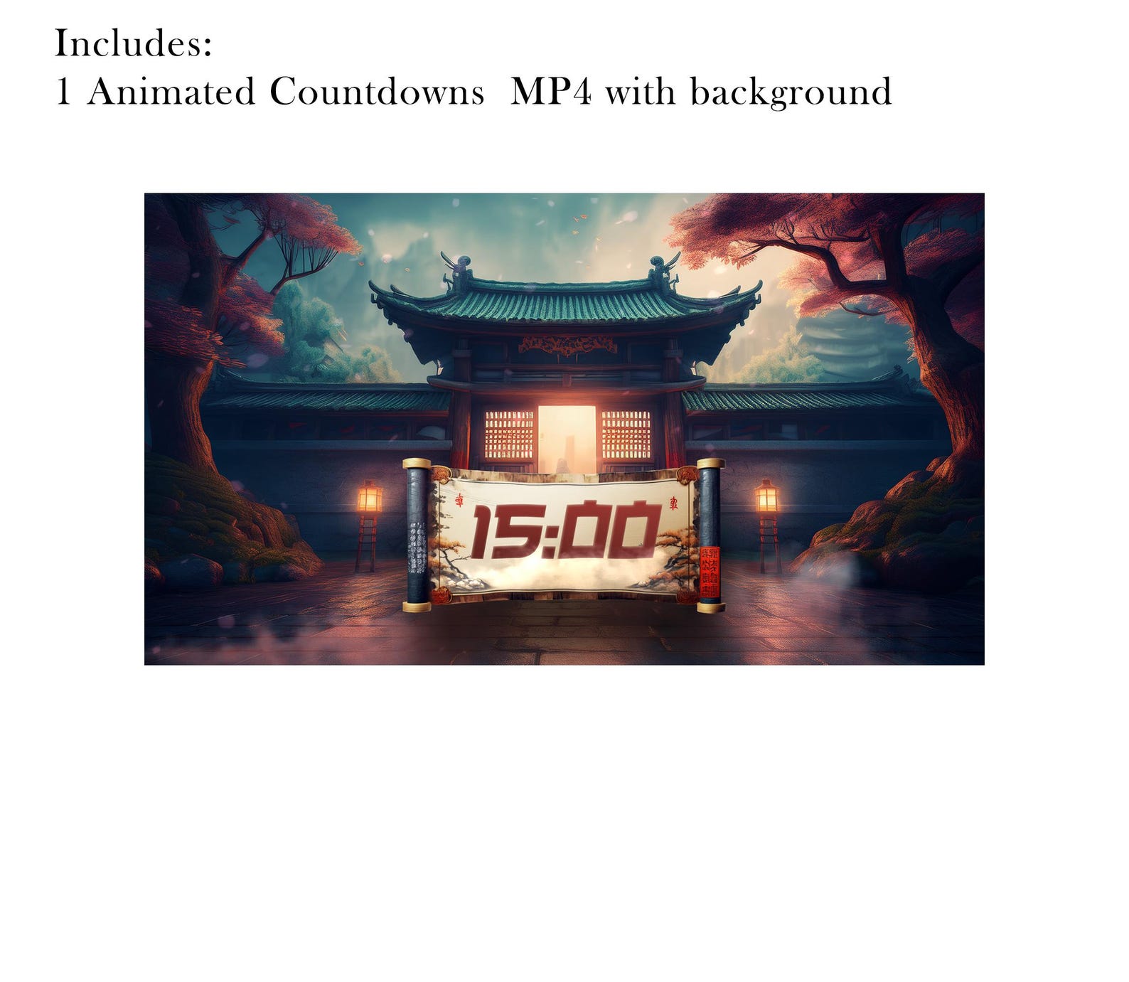 Samurai Stream Countdown Timer: Japanese Twitch Overlay (digital ...