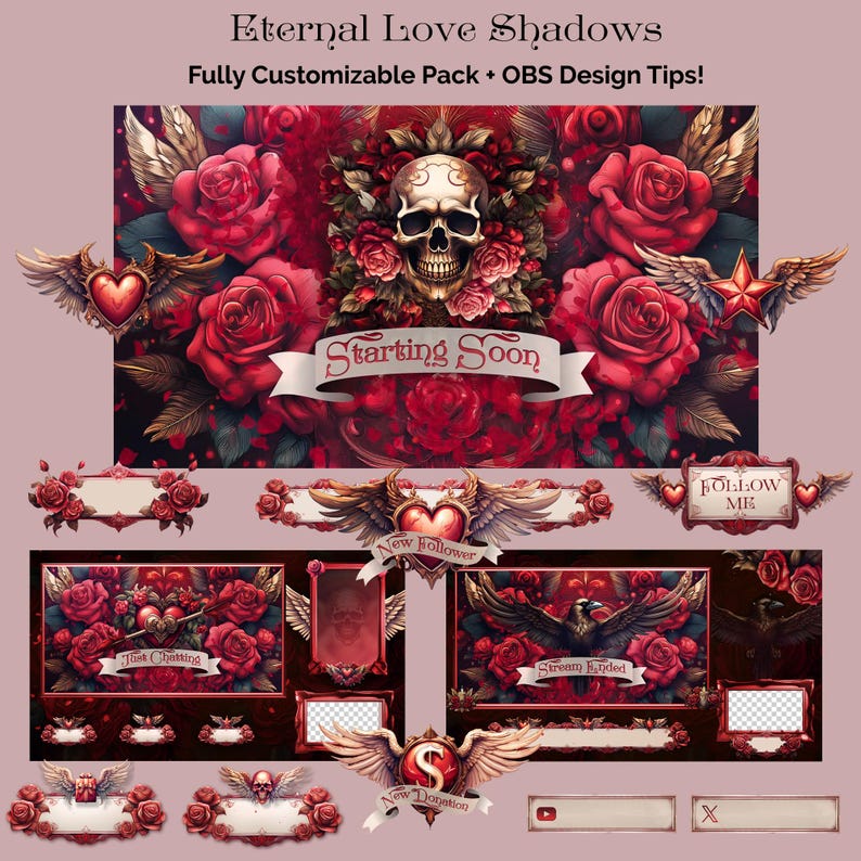 Gothic Stream Pack Twitch Overlay Package With Animated Scenes, Alerts ...