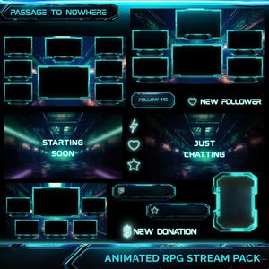 Animated Cyberpunk Stream Overlay: Sci-fi Twitch, Youtube (animated ...