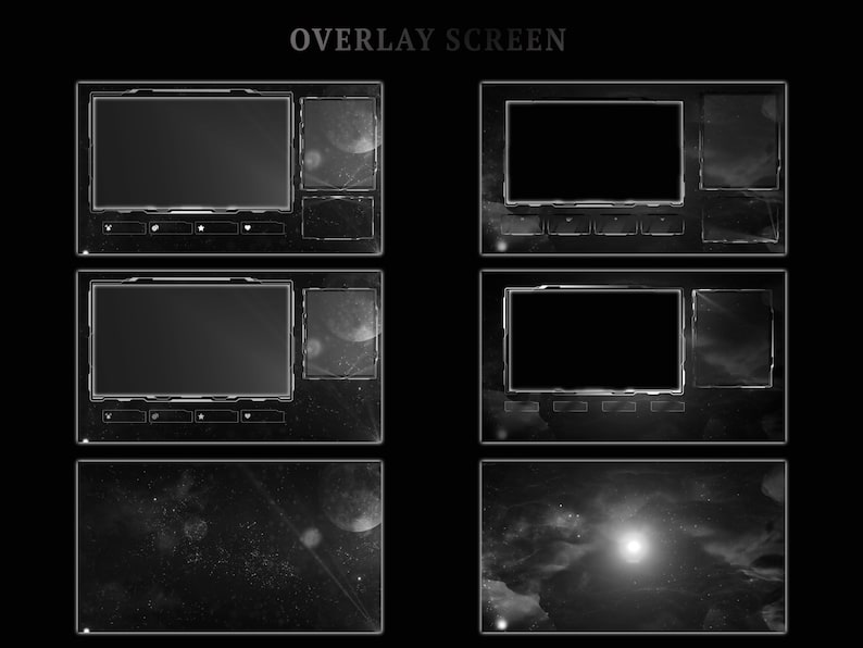 Black Space Animated Stream Pack, Dark Animated Overlay, Full Package ...