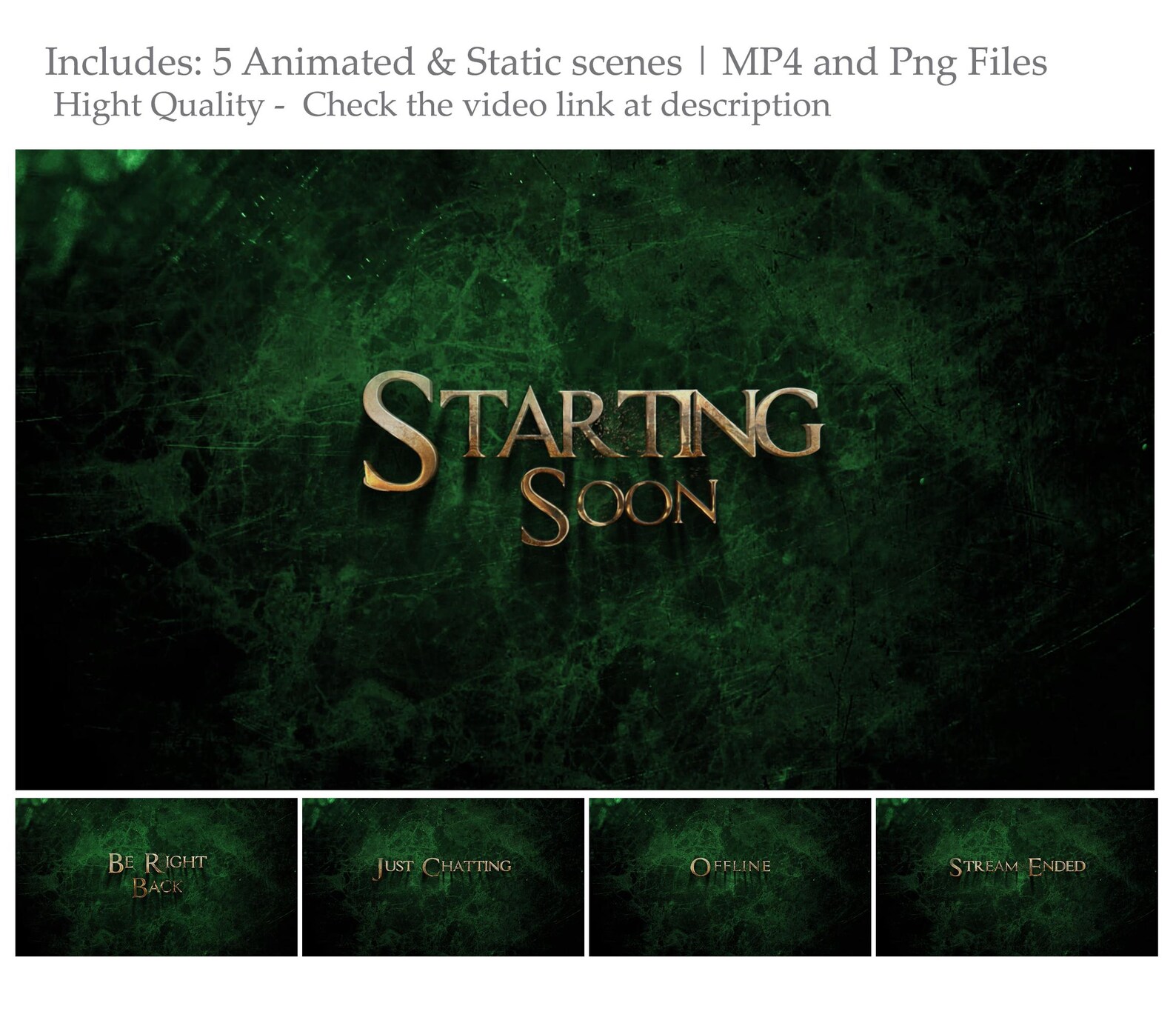 Dnd Stream Overlay Pack, Medieval Green and Gold Twitch, Multiplayers ...